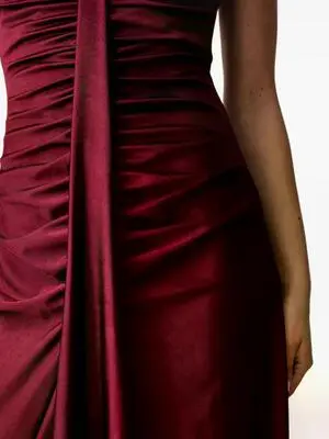 FRACOMINA Ruched V-neck Maxi Dress
