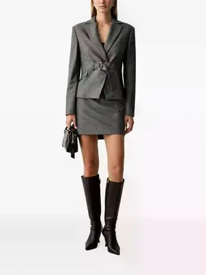 FRACOMINA Belted Herringbone-pattern Mini Skirt