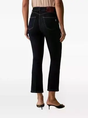 FRACOMINA Cropped Flared Jeans With Contrast Stitching