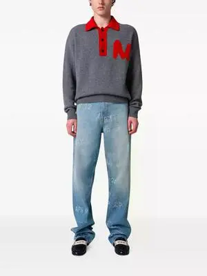 MSGM Graphic-print Straight-leg Jeans
