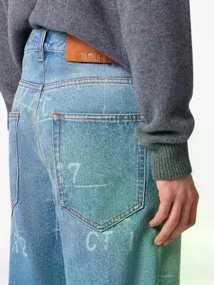 MSGM Graphic-print Straight-leg Jeans