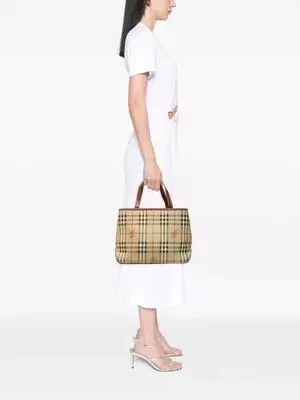 Burberry Haymarket Check Coated Canvas Tote Bag