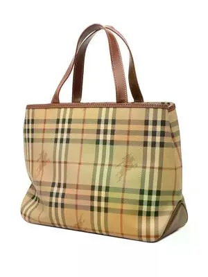 Burberry Haymarket Check Coated Canvas Tote Bag