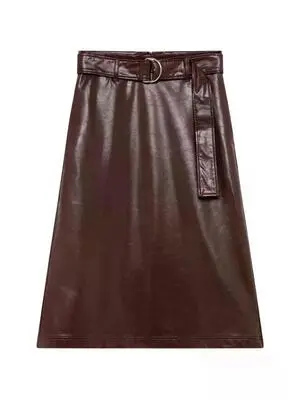 MSGM Belted Asymmetric Midi Skirt