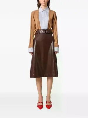 MSGM Belted Asymmetric Midi Skirt