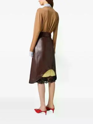MSGM Belted Asymmetric Midi Skirt