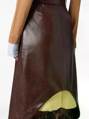 MSGM Belted Asymmetric Midi Skirt