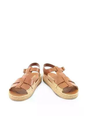 Prada Raffia Logo Detail Sandals