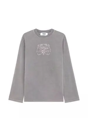 MSGM Embroidered Long-sleeve T-shirt