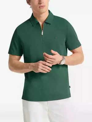 Michael Kors Cotton Blend Piqué Zip-up Polo Shirt - Green