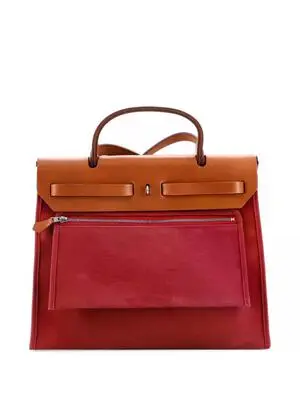 Hermès Herbag Zip Leather And Toile 31 Shoulder Bag