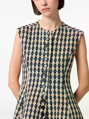 MSGM Argyle Pattern Button-front Dress