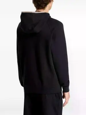 Hugo Cotton-blend Zip-up Hoodie With Contrast Binding