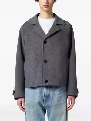 MSGM Raglan Sleeve Button-up Jacket With Notched Lapels
