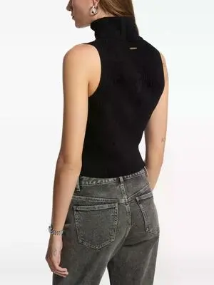 Michael Kors Ribbed Roll-neck Sleeveless Top
