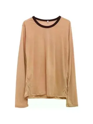 BASERANGE Contrast Trim Long-sleeve T-shirt - Neutrals