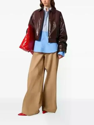 MSGM Cropped Jacket With Logo Patch