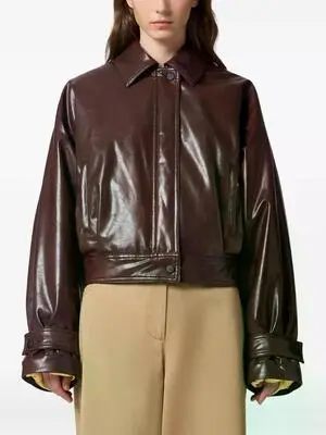 MSGM Cropped Jacket With Logo Patch