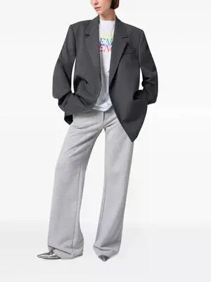 MSGM Embroidered Logo Wide-leg Track Pants