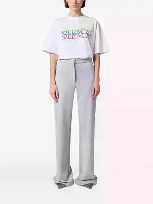 MSGM Embroidered Logo Wide-leg Track Pants