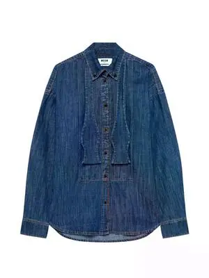 MSGM Pleated Bow Detail Shirt