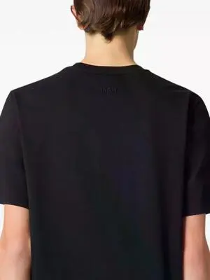 MSGM Graphic-print Logo-embroidered T-shirt