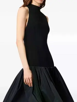 MSGM Halterneck Pleated Midi Dress