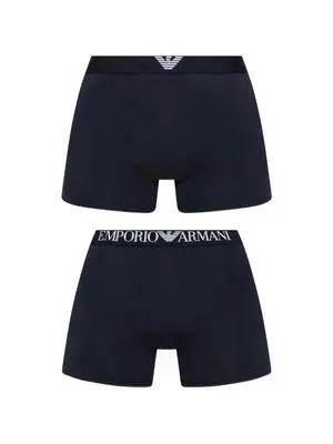 Emporio Armani Logo-waistband Boxer Briefs - Blue