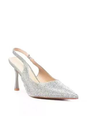 TWENTY FOURHAITCH Hivera Crystal-embellished Slingback Pumps - Silver