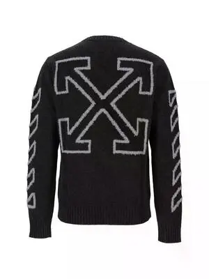 Off-White Diagonal Arrow Fuzzy Crewneck Sweater
