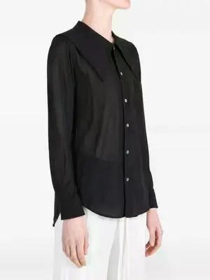 Comme Des Garçons Oversized-collar Sheer Shirt