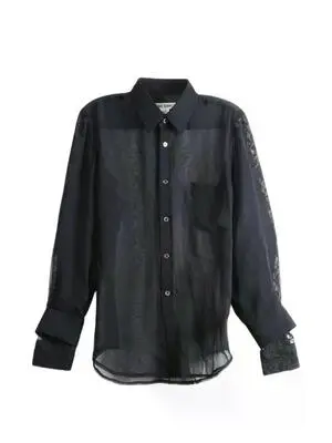 Comme Des Garçons Lace-sleeve Sheer Shirt