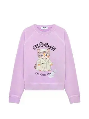 MSGM Cat-print Raglan-sleeve Sweater