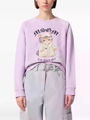 MSGM Cat-print Raglan-sleeve Sweater