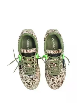 Off-White Animal Print Calf Hair Lace-up Sneakers