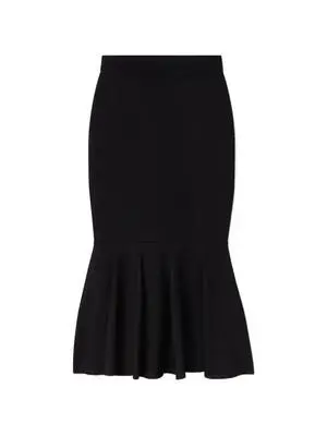 Stella McCartney Compact-knit Flared Midi Skirt - Black
