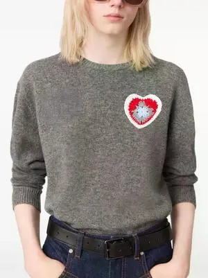 Stella McCartney Crochet Heart Wool Sweater