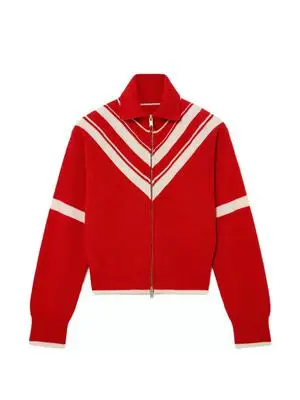 Stella McCartney Collared Zipper Knit Jacket - Red