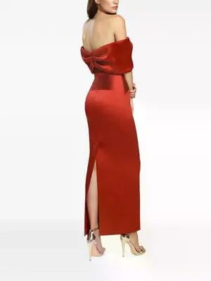 CRISTALLINI Syra Off-shoulder Maxi Dress