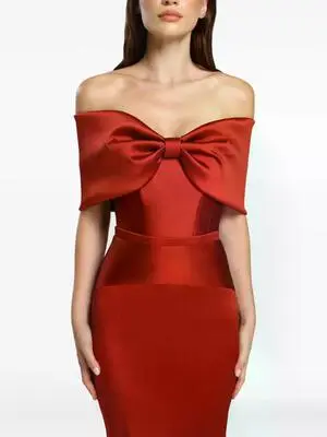 CRISTALLINI Syra Off-shoulder Maxi Dress