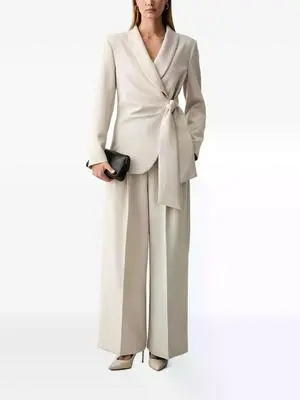 FRACOMINA Wrap-style Side-tie Blazer - Neutrals