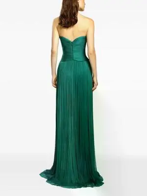 CRISTALLINI Nova Pleated Silk Maxi Dress