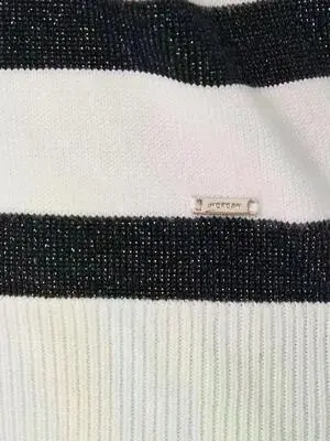 MORGAN Striped Hooded V-neck Sweater