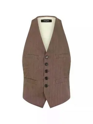 Dsquared2 Oversized Crinkled Vest - Brown