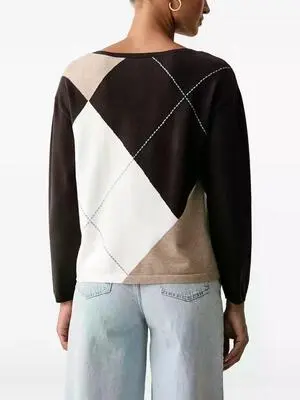 Joseph Ribkoff Argyle Boat-neck Sweater