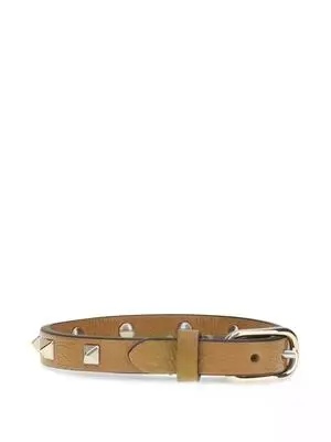 Valentino Garavani Valentino Garavani Rockstud Spike Leather Bracelet Neutrals