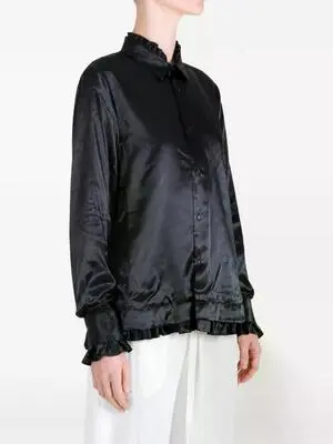 Noir Kei Ninomiya Ruffled-trim Satin Shirt