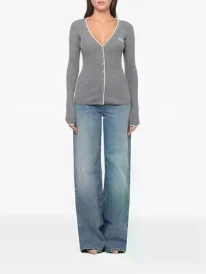 Elisabetta Franchi V-neck Logo-embroidered Cardigan