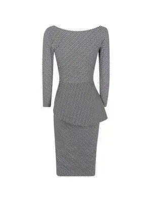 Chiara Boni La Petite Robe Houndstooth Peplum Midi Dress