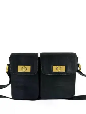 Gucci 20th Century Calfskin Turn Lock Crossbody Bag - Black